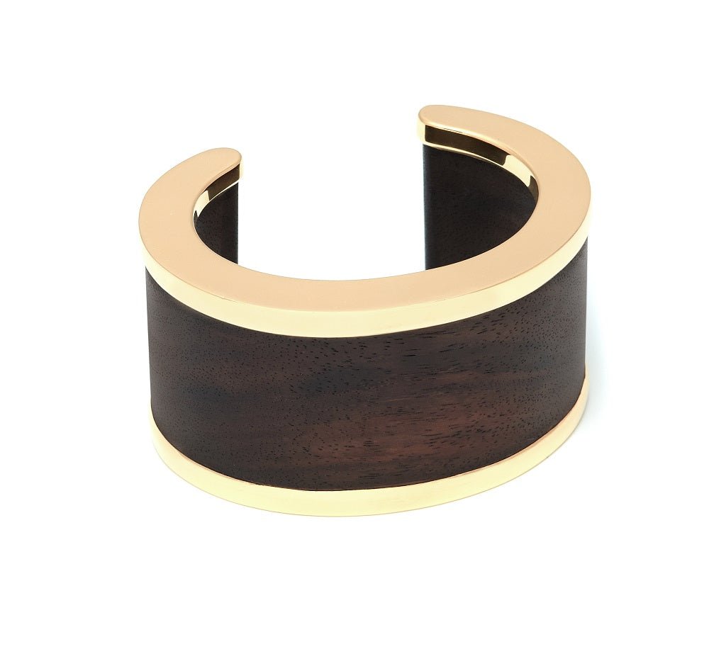 Straight edge cuff with gold plated metal edging – Natalia Willmott